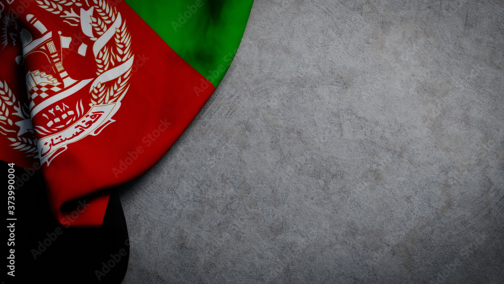 Flag of Afghanistan on concrete backdrop. Afghan flag background with ...