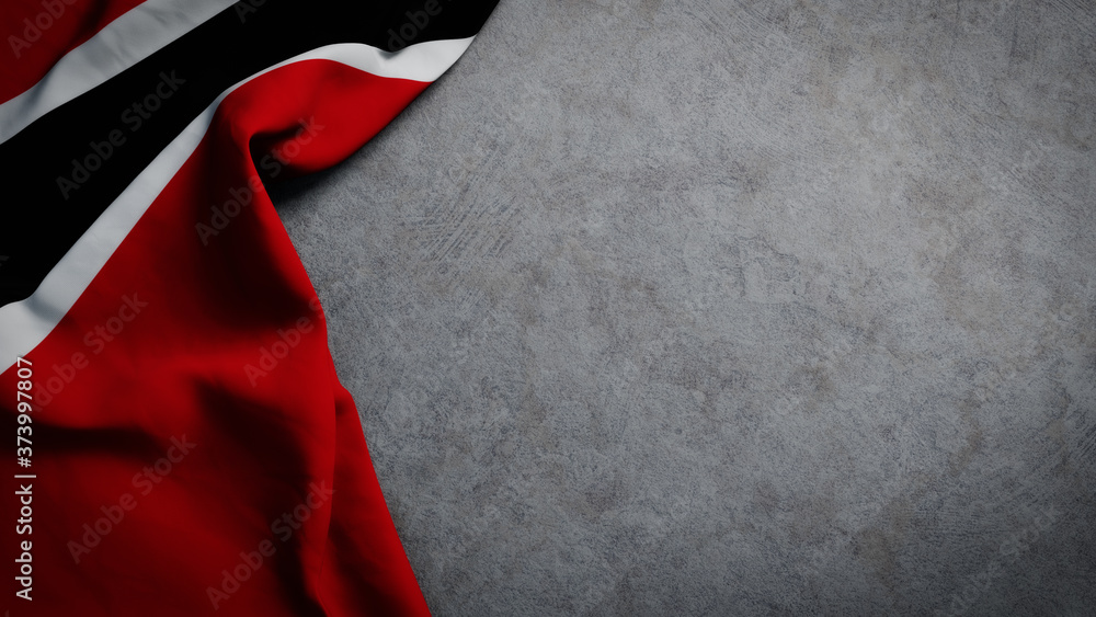 Flag of Trinidad and Tobago on concrete backdrop. Trinidad flag ...