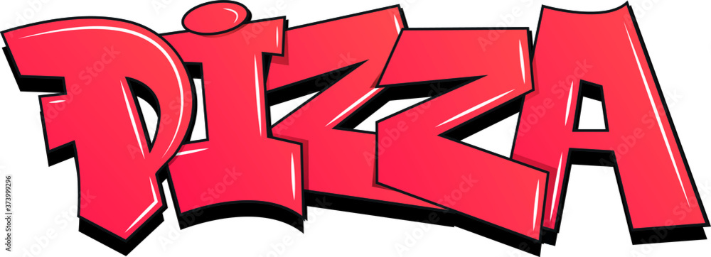 graffiti pizza in vector, full isolated Stock Vector | Adobe Stock