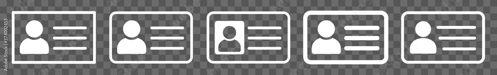 ID Card Icon White | Driver's License Illustration | ID Badge Symbol ...