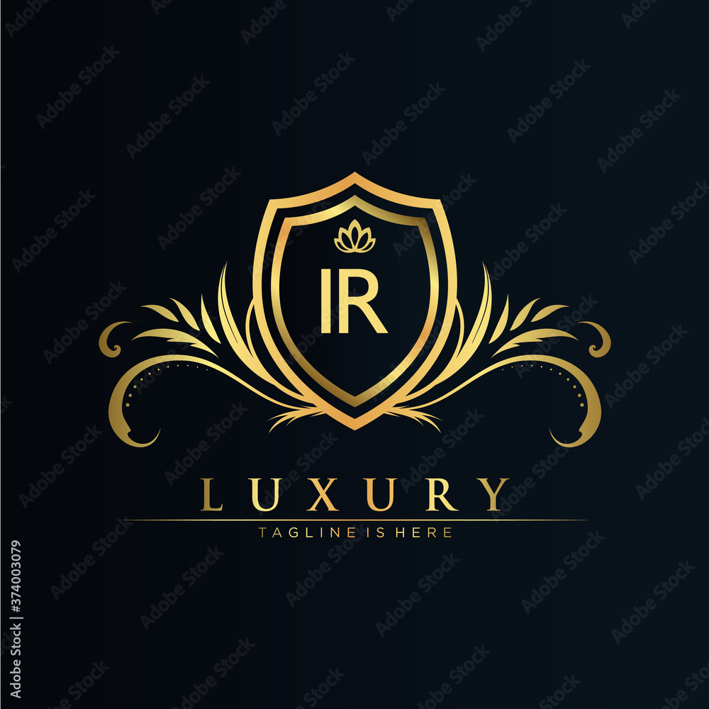 IR Letter Initial with Royal Template.elegant with crown logo vector ...