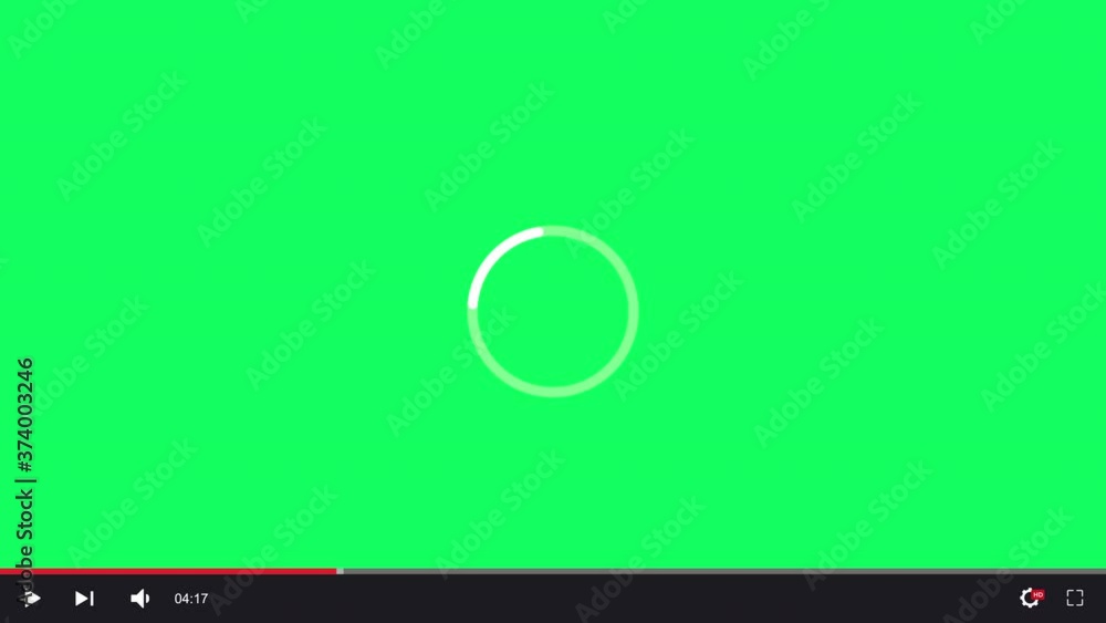 Web video player loading animation on green screen. Highly detailed 4K ...
