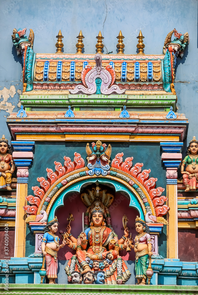 Hindu goddess Chamundeshwari Devi temple entrance in Bangalore. Stock ...