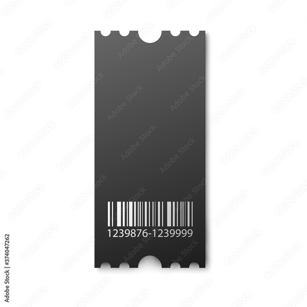 Blank cardboard ticket with curly edge, realistic vector illustration ...