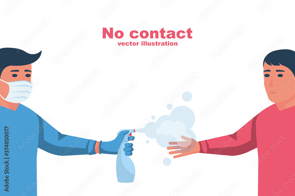 Do not contact. No handshake. Careless person gives hand for a ...