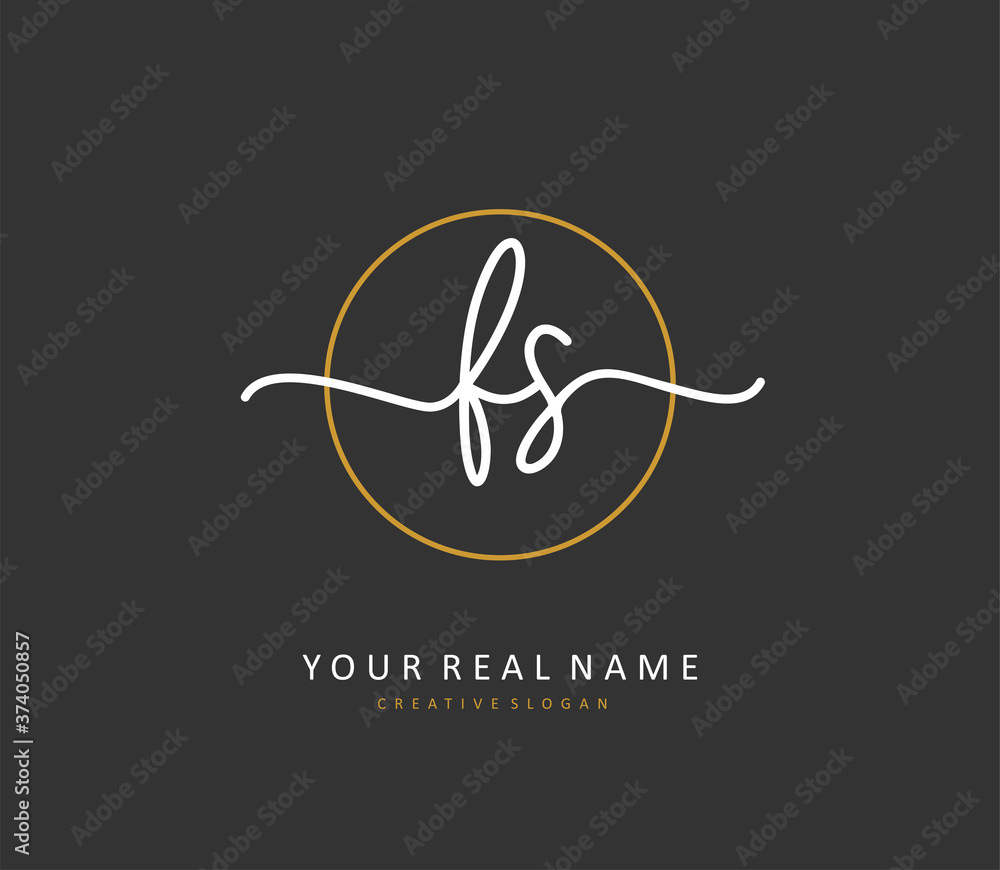 F S FS Initial letter handwriting and signature logo. A concept ...
