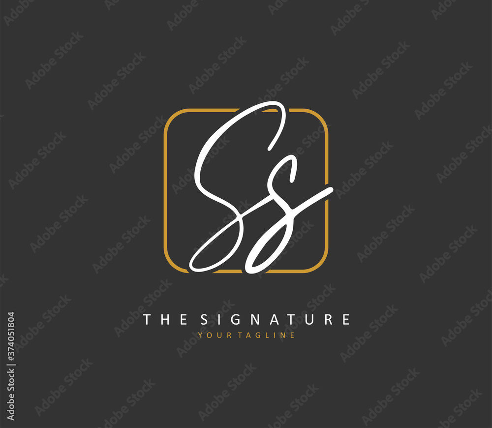S SS Initial letter handwriting and signature logo. A concept ...