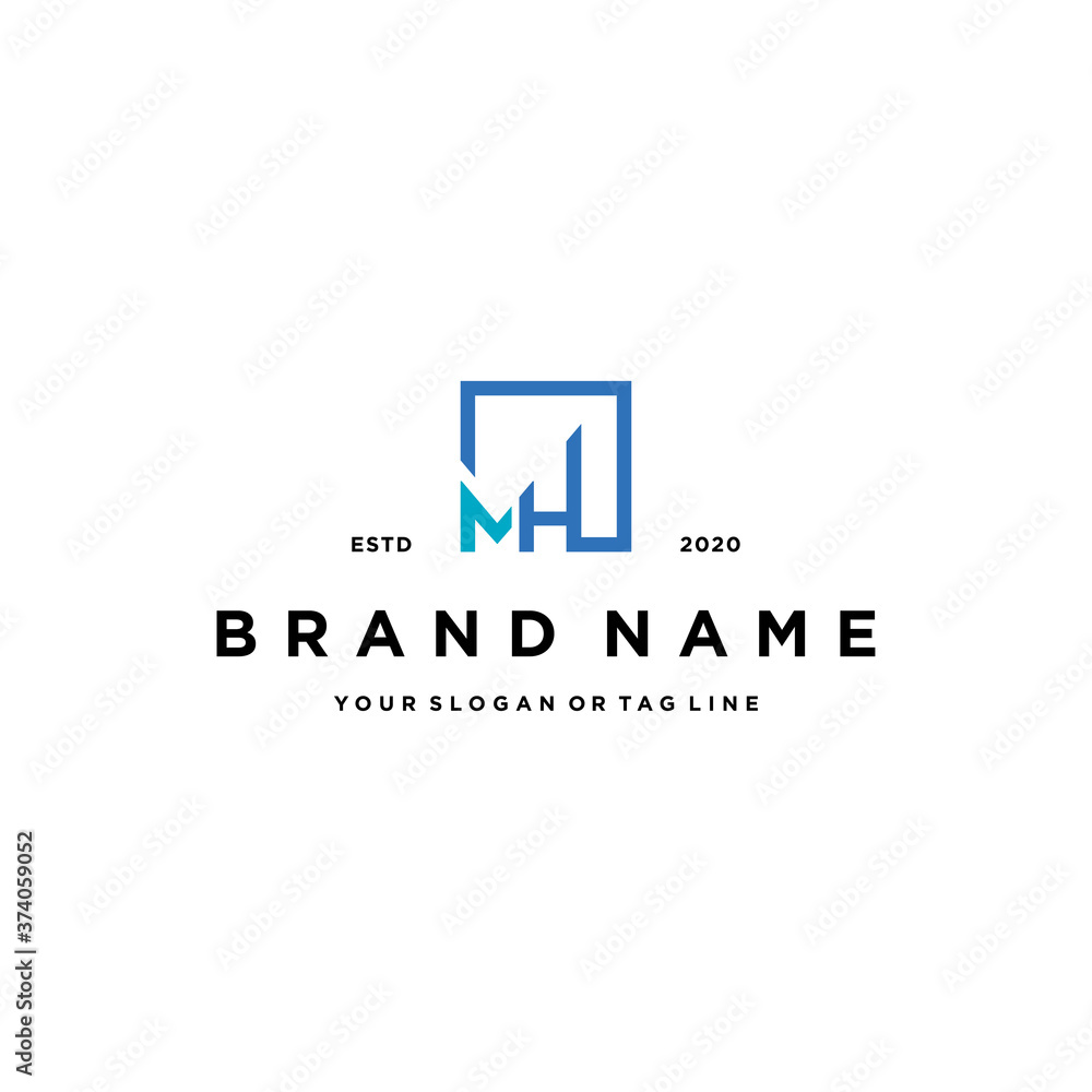 letter MH logo design vector Stock Vector | Adobe Stock