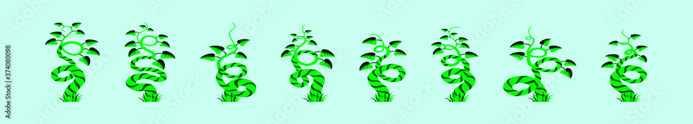 set of beanstalk cartoon icon design template with various models ...