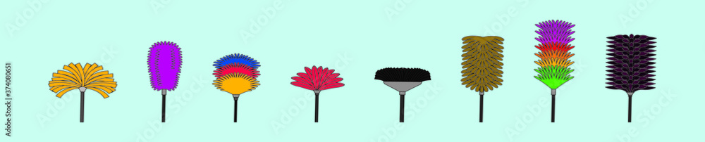 set of feather duster cartoon icon design template with various models ...