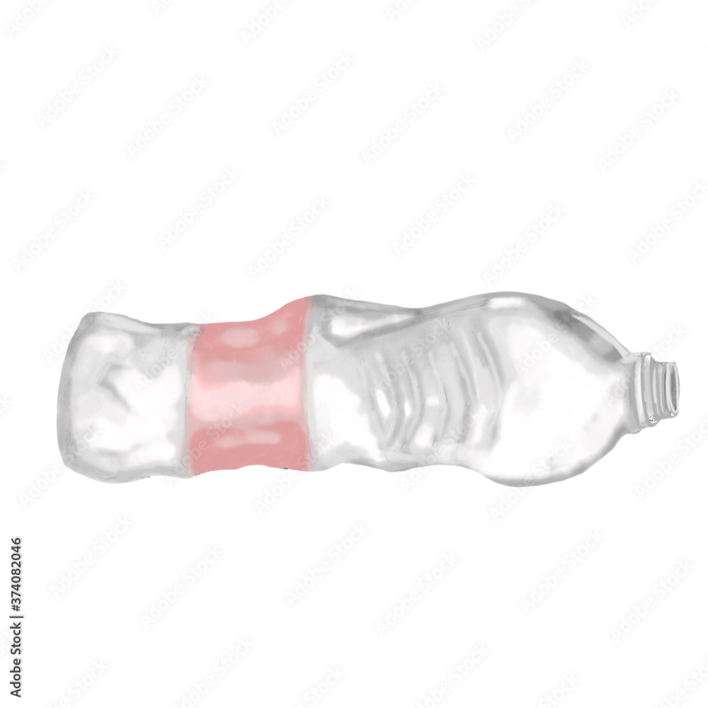Plastic bottle trash. Hand drawn watercolor stock illustration of ...