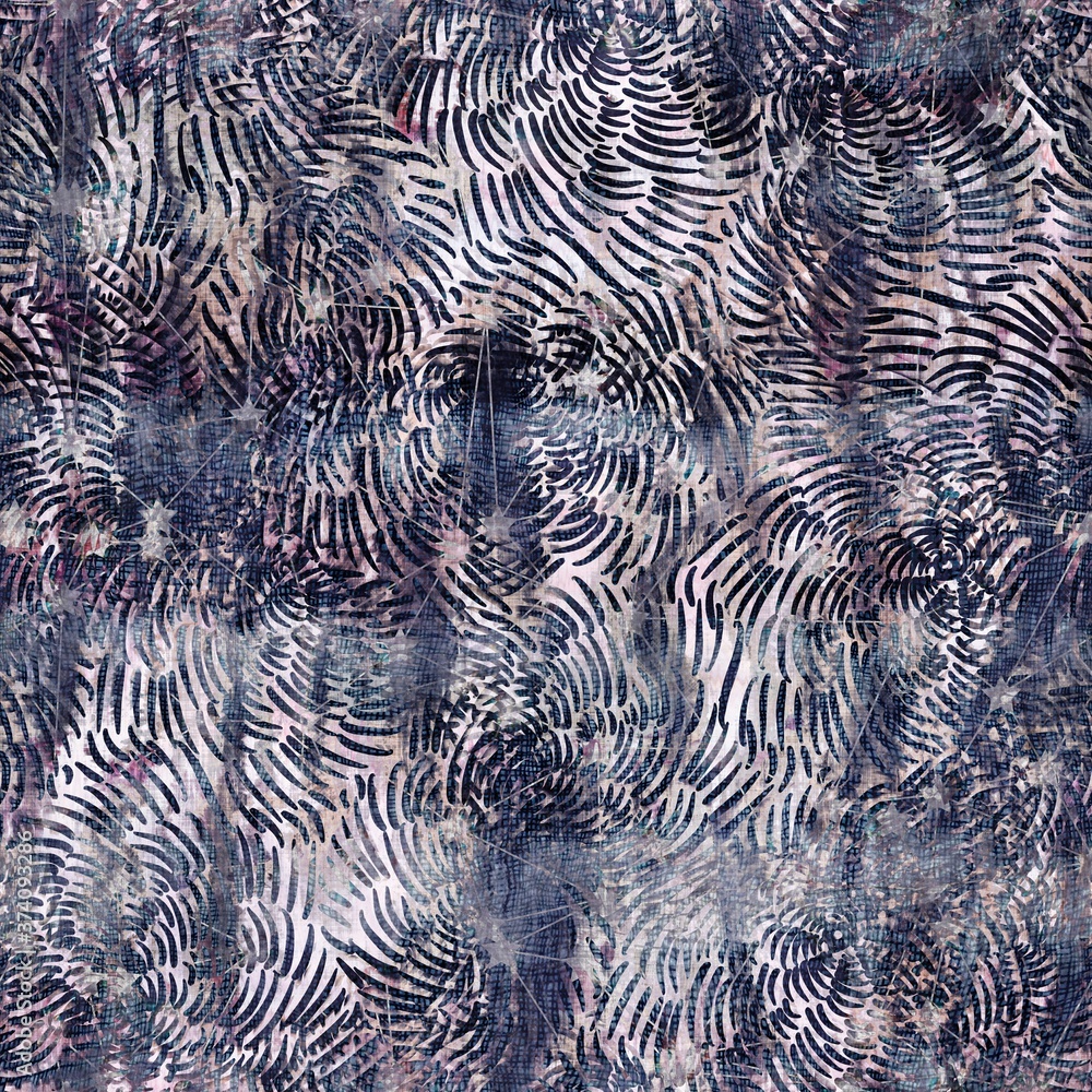 Seamless hand drawn lines mixed media collage design in old aged worn ...