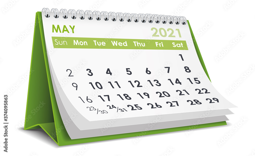 May 2021 Calendar Stock Vector | Adobe Stock