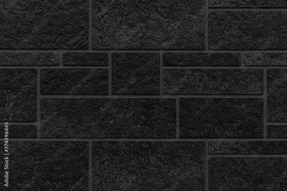 Block pattern of black stone cladding wall tile texture and seamless ...