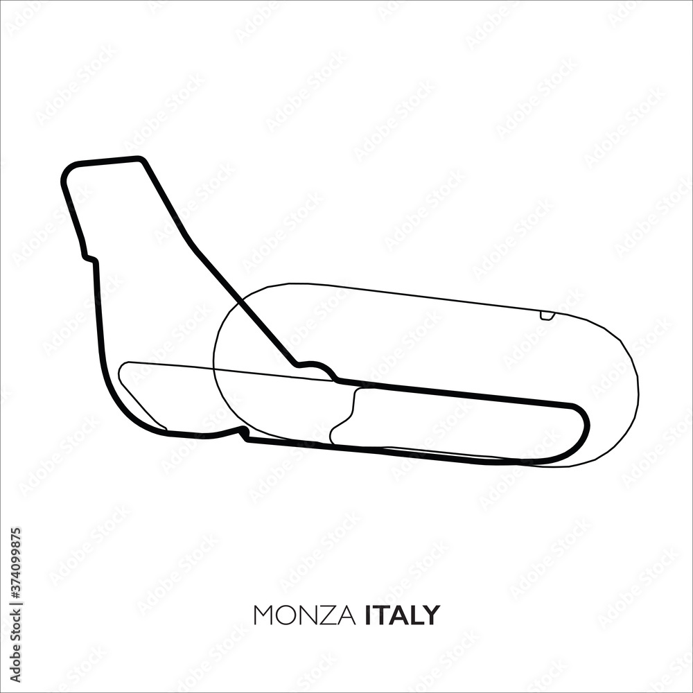 Monza circuit, Italy. Motorsport race track vector map Stock Vector ...