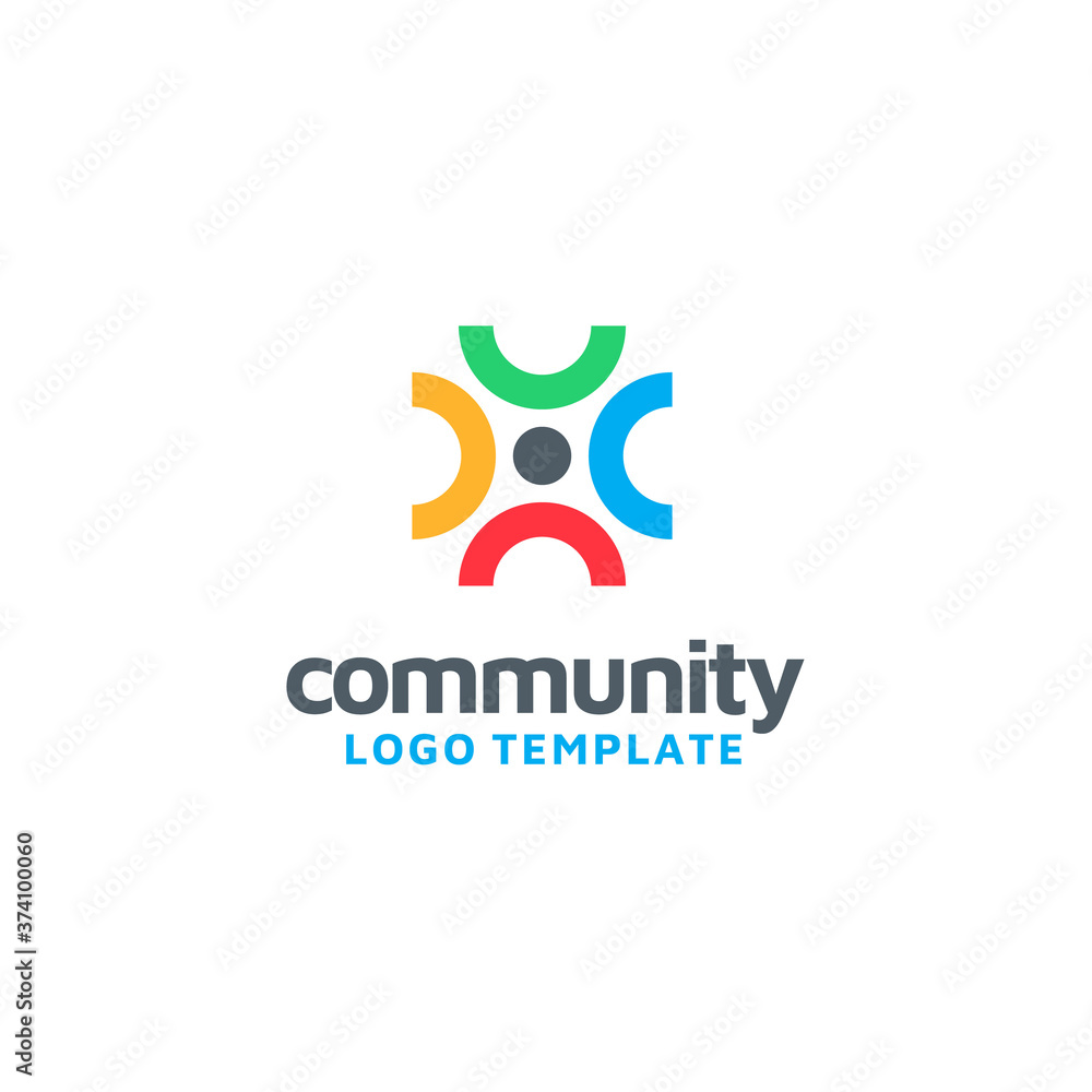 Colorful abstract logo design for human culture gathering club social ...