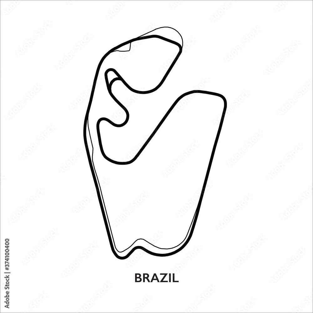 Brazil circuit. Motorsport race track vector map Stock Vector | Adobe Stock