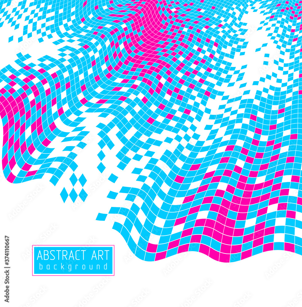 Dimensional vector design of great artistic mosaic square tiles, 3d ...