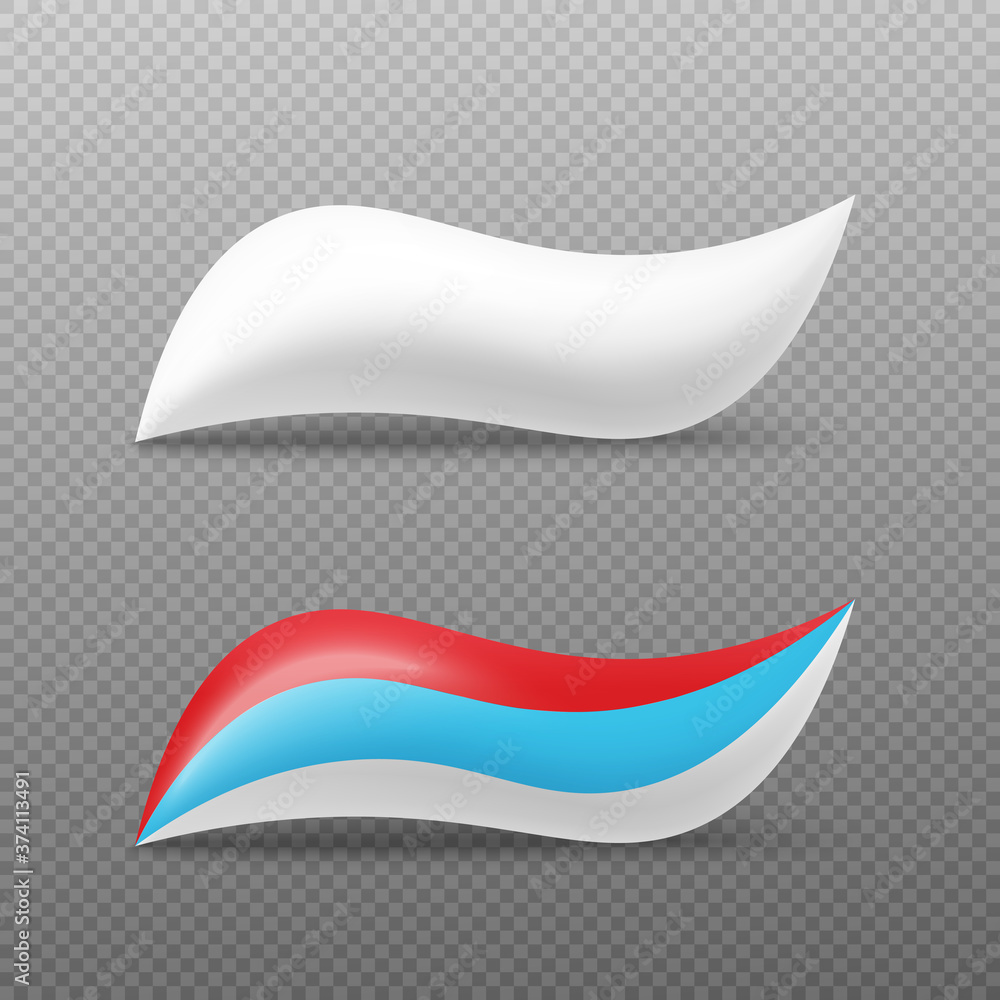 White and striped toothpaste blob set on transparent background Stock ...