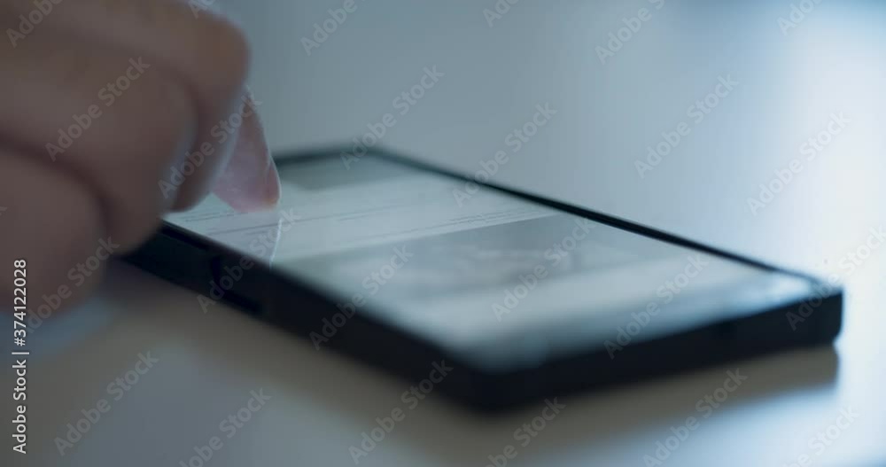 Scrolling on Phone. Person casually scrolls through their social media ...