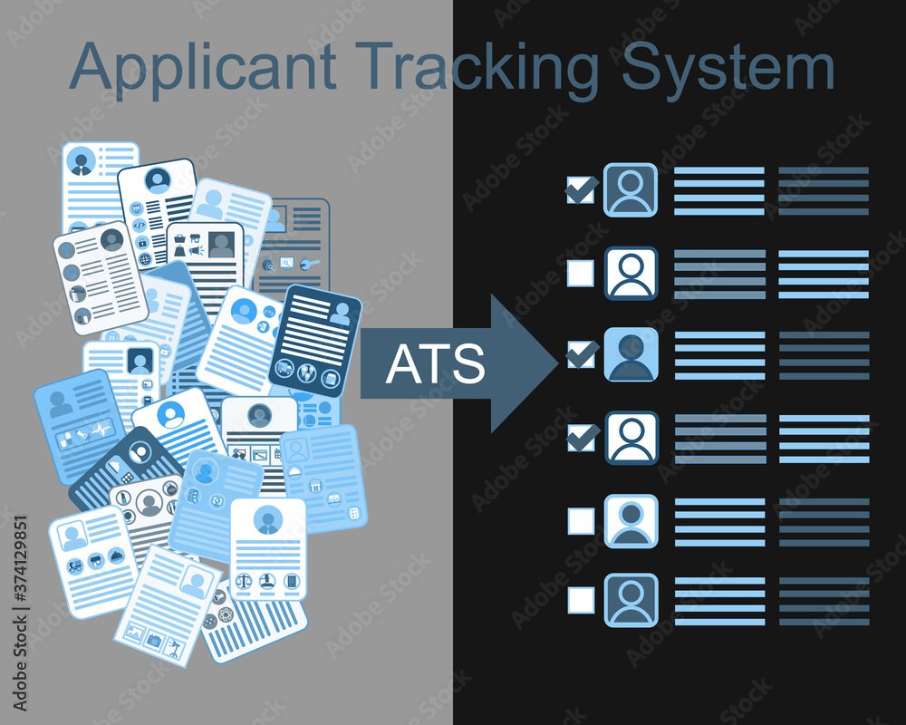 how applicant tracking system (ATS) works vector Stock Vector | Adobe Stock