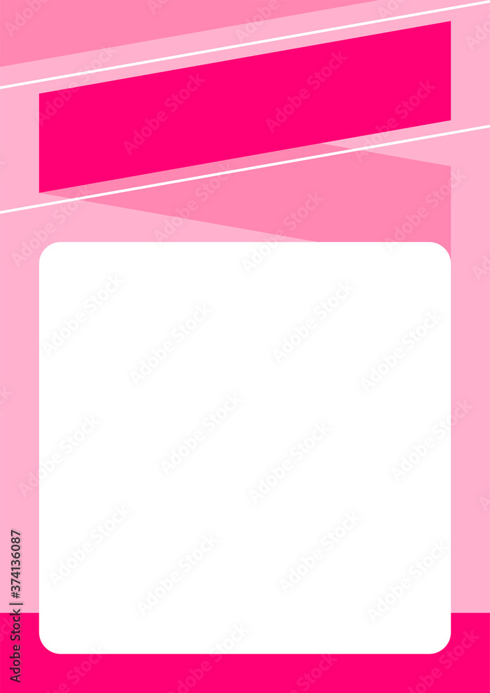 pink banner frame template a4 for background, copy space, cosmetics ...