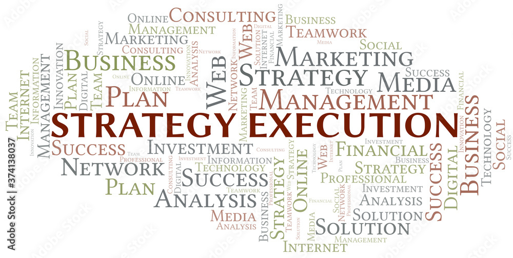 Strategy Execution word cloud create with text only. Stock Vector ...