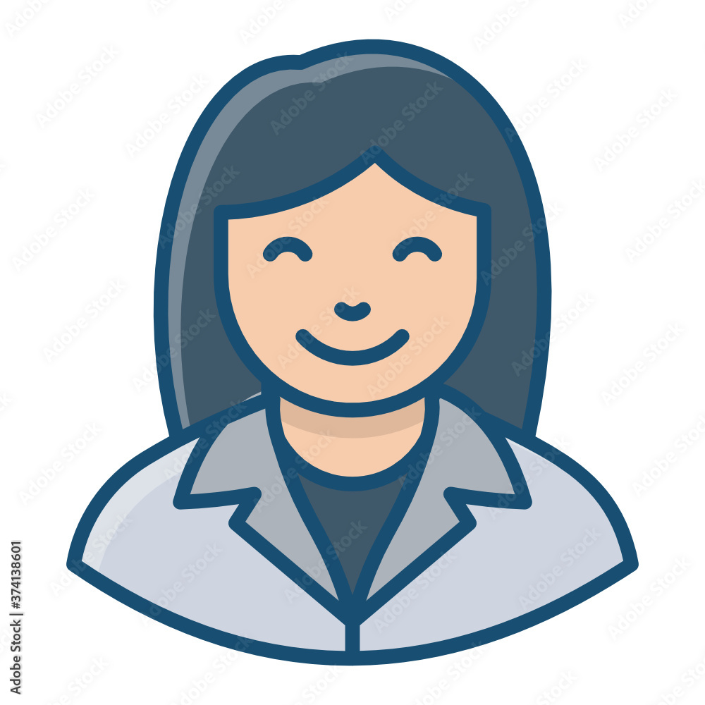 Female reporter icon design, news anchor Stock Vector | Adobe Stock