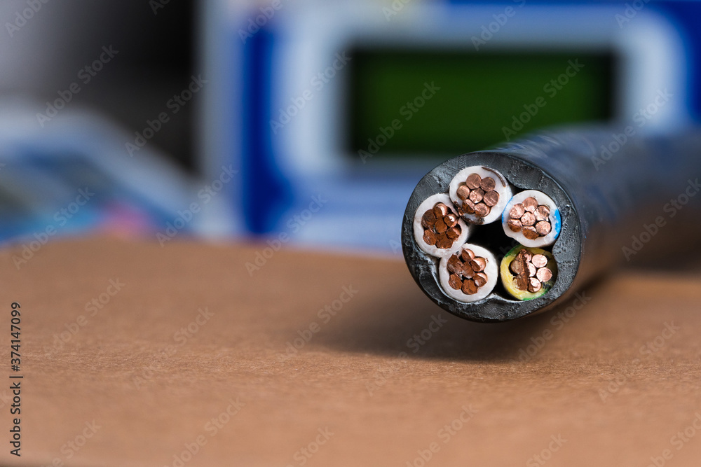 Cross section of high-voltage cable Stock Photo | Adobe Stock