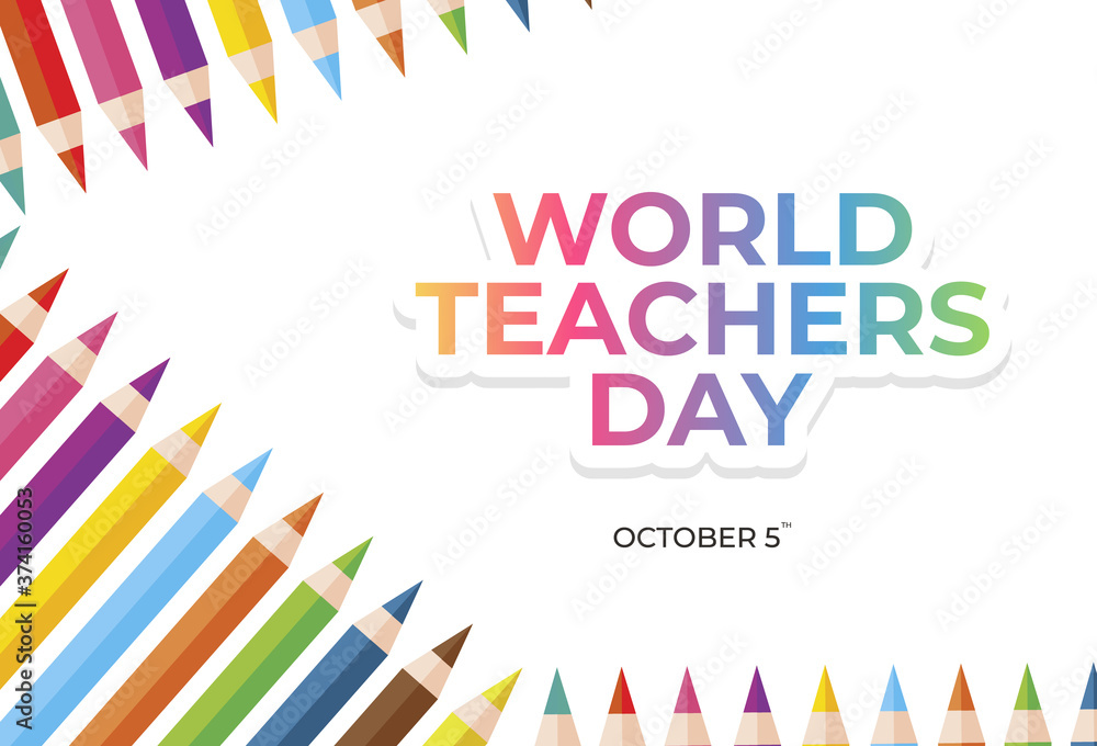 Flat Design Illustration Of World Teachers Day Template, Design ...