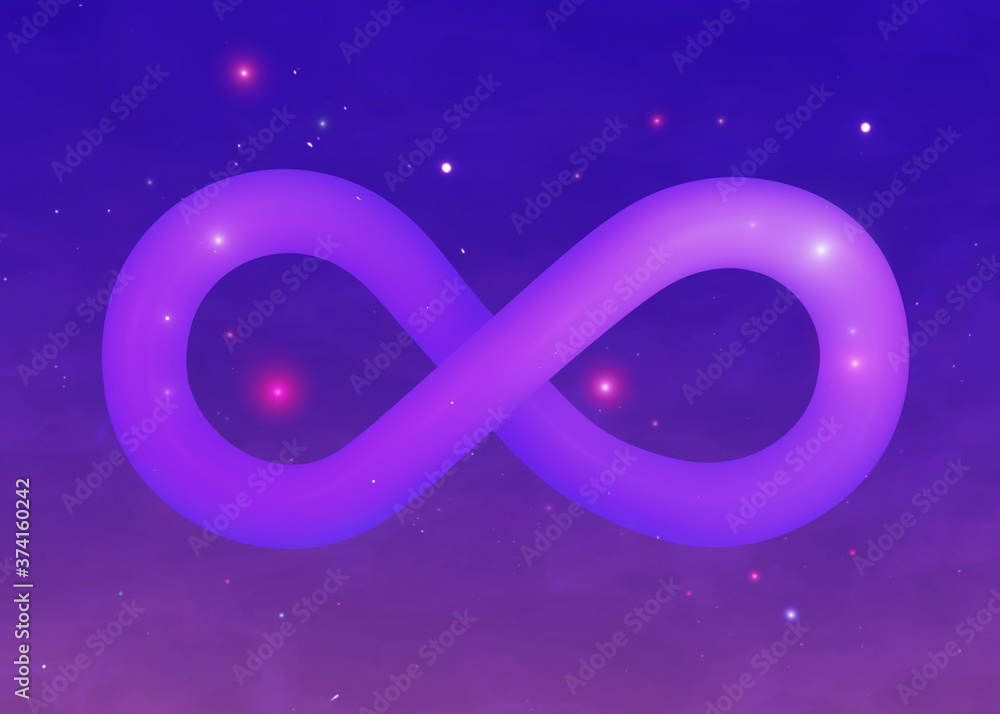 Cosmic Infinity sign or symbol, 3d render Stock Illustration | Adobe Stock