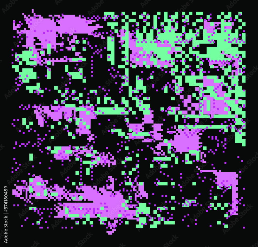 Abstract pixelated background with flickers and datamoshing effect ...