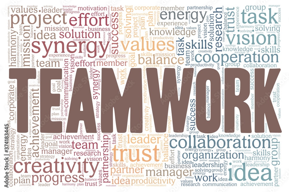 Teamwork vector illustration word cloud isolated on a white background ...