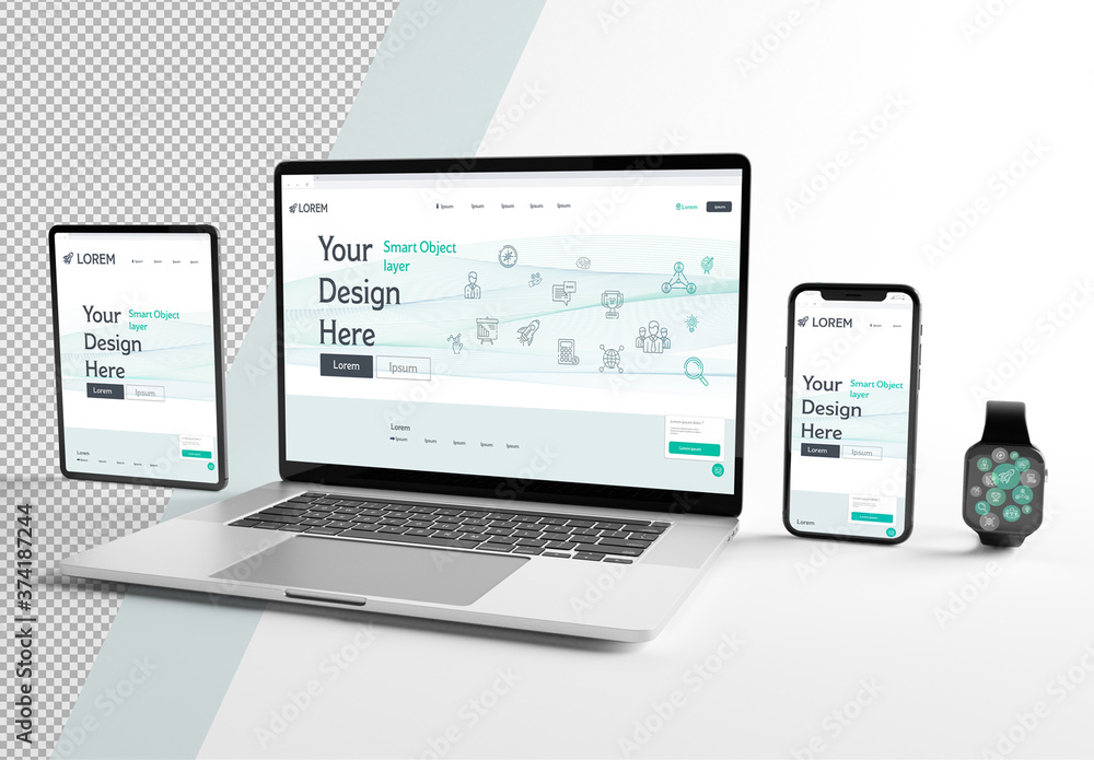 Mockup of Devices Stock Template | Adobe Stock