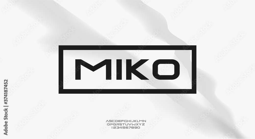 Miko, a bold modern sporty typography alphabet font. vector ...