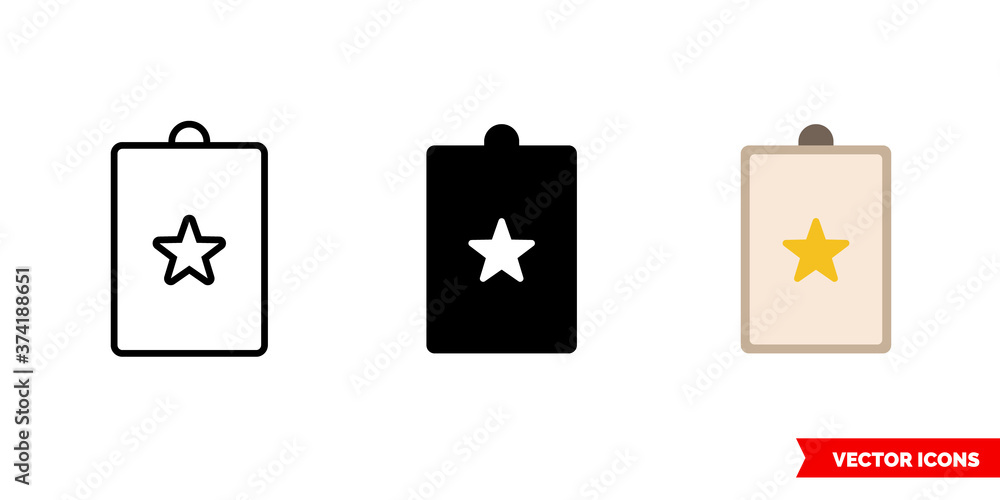 Paste special icon of 3 types color, black and white, outline. Isolated ...
