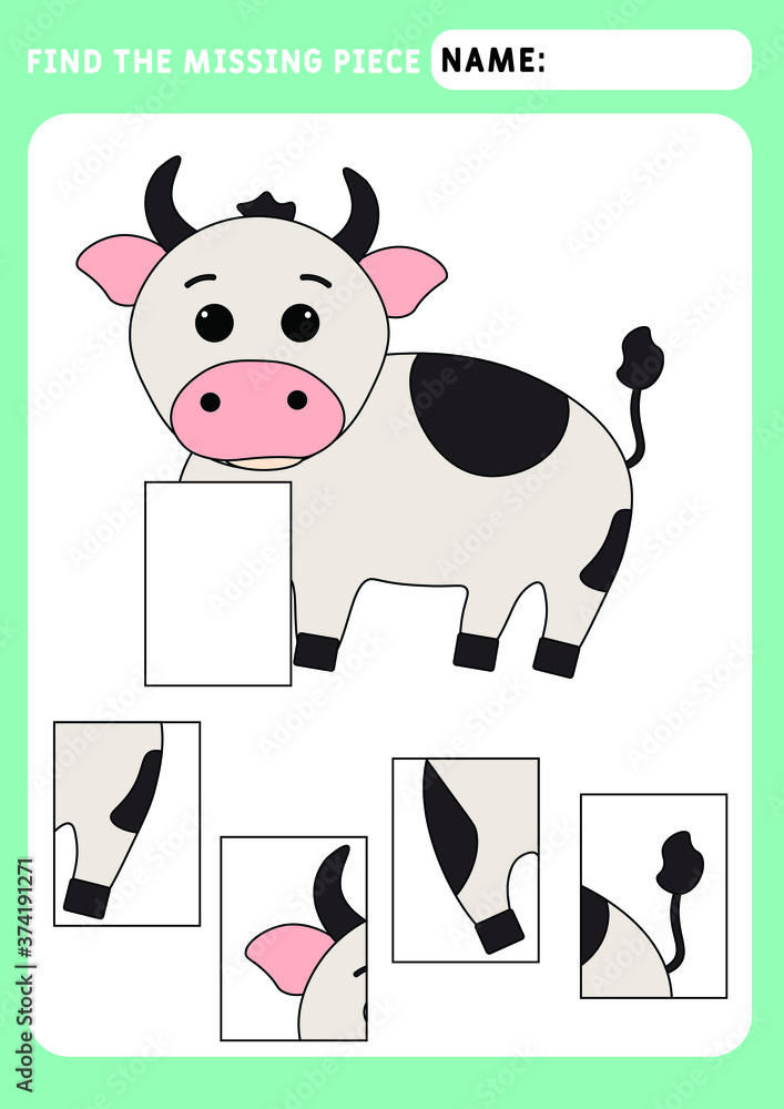 Find the missing piece and complete the picture. Puzzle kids activity ...