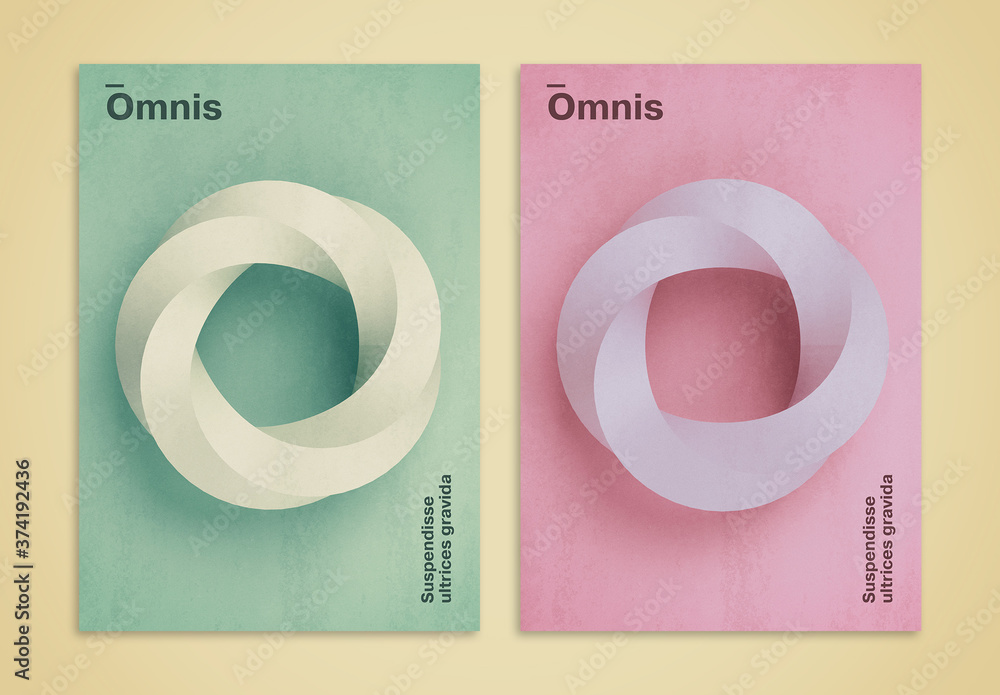Modern Poster Layout with 3D Abstract Ring Shape Stock Template | Adobe ...