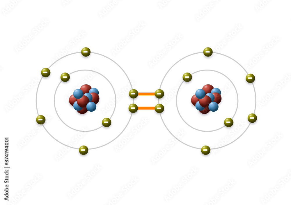 3d illustration, A covalent bond also called molecular bond, is ...