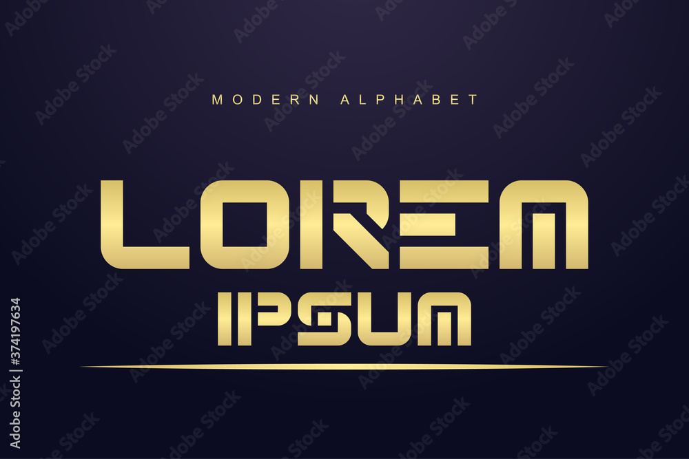 Elegant golden alphabet letters font set. Modern Custom gold Lettering ...