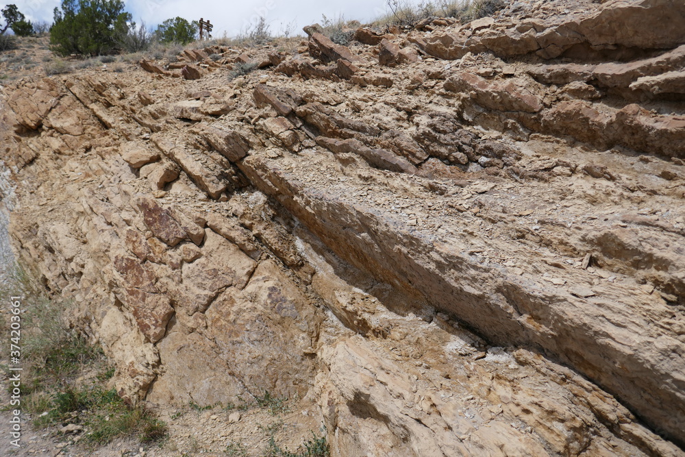 Rough jagged rocky outcrop in desert climate Stock Photo | Adobe Stock