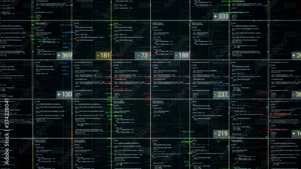 Vidéo Stock Programming blocks of code on black background, seamless loop. Animation. Abstract ...