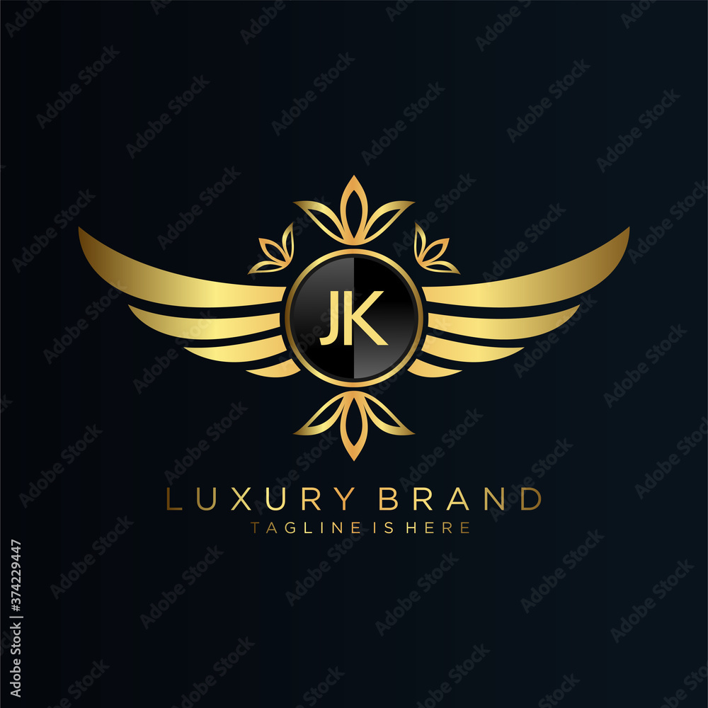 JK Letter Initial with Royal Template.elegant with crown logo vector ...