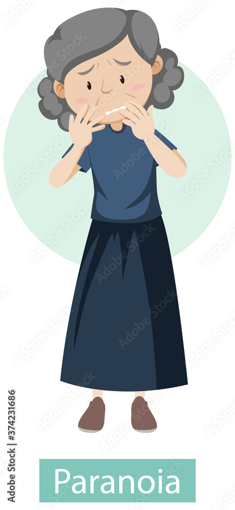 Cartoon character with paranoia symptoms Stock Vector | Adobe Stock