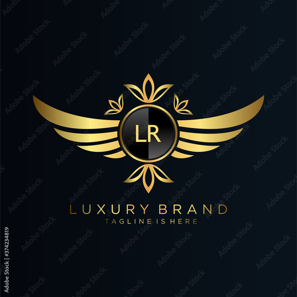 LR Letter Initial with Royal Template.elegant with crown logo vector ...