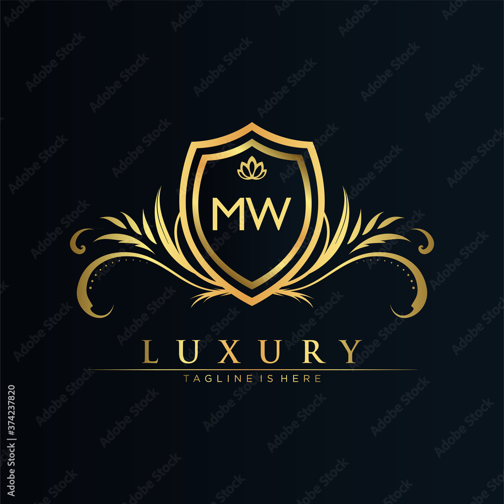 MW Letter Initial with Royal Template.elegant with crown logo vector ...