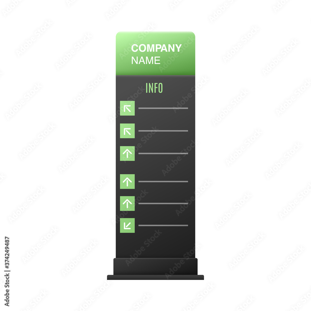 Vector illustration of realistic signboard isolated on white background ...