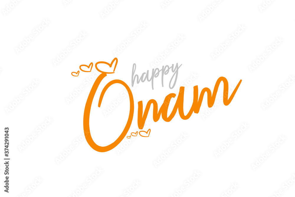 Happy Onam typography or lettering Stock Illustration | Adobe Stock