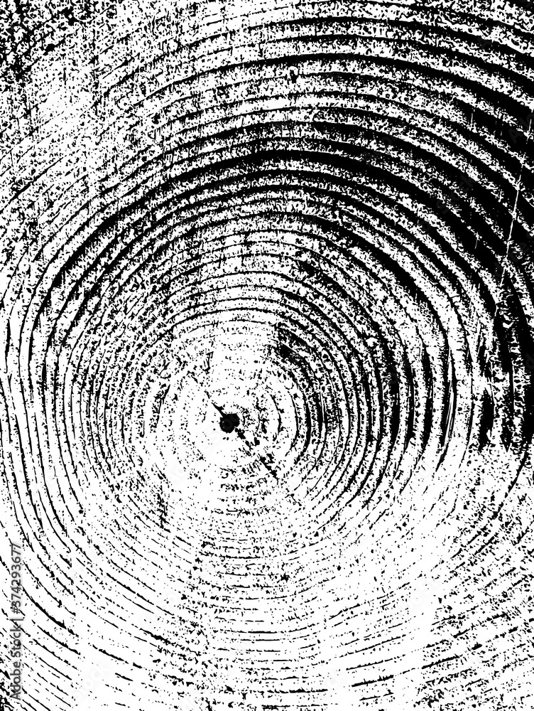 Circles around centre point, grunge wooden texture, transparent ...