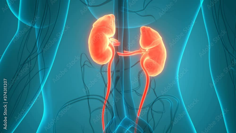 Human Urinary System Kidneys Anatomy Animation Concept Stock Video ...